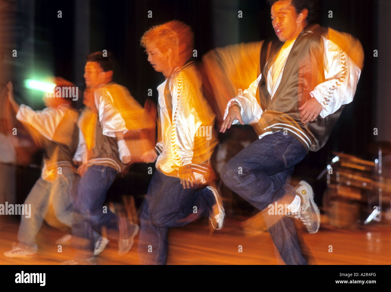 Group of Japanese teenagers performing break dance Stock Photo - Alamy
