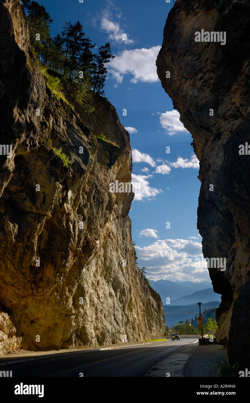 Sinclair Canyon road at Radium Hot Springs Rocky Mountains British ...