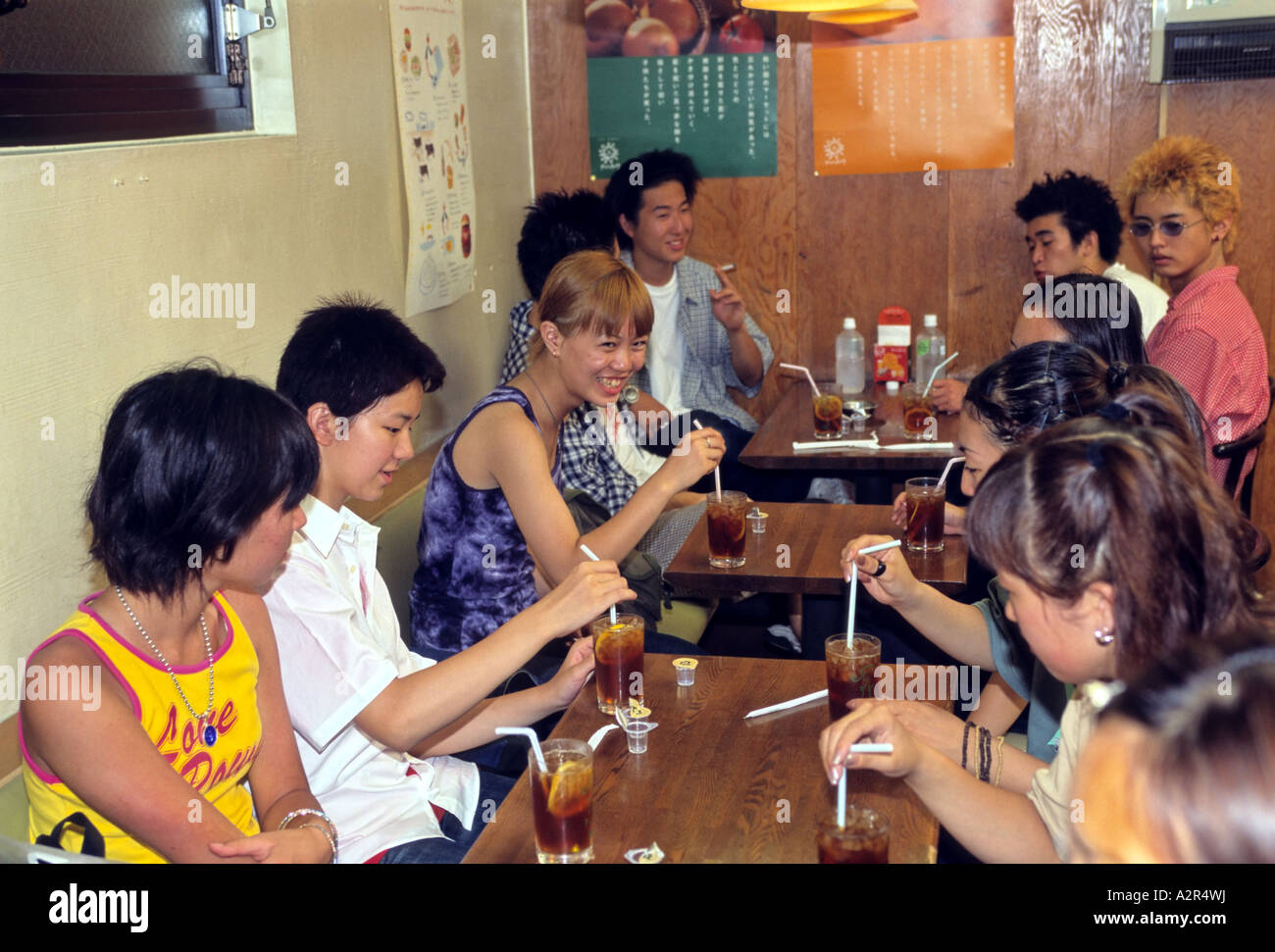 Group of young Japanese in a bar of Tokyo Japan Stock Photo - Alamy