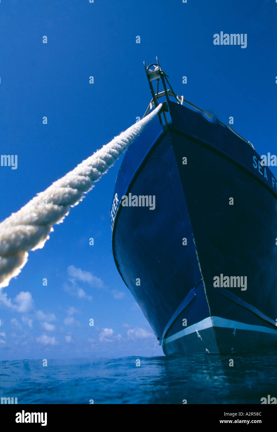 MV Sea Fever at anchor Bahamas Bahamas Islands Stock Photo - Alamy