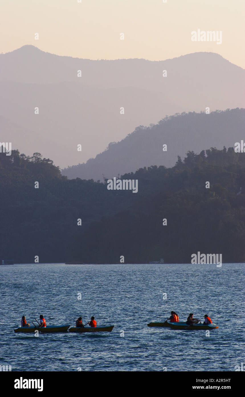 Lake, People In Rowing Boats Stock Photo - Alamy