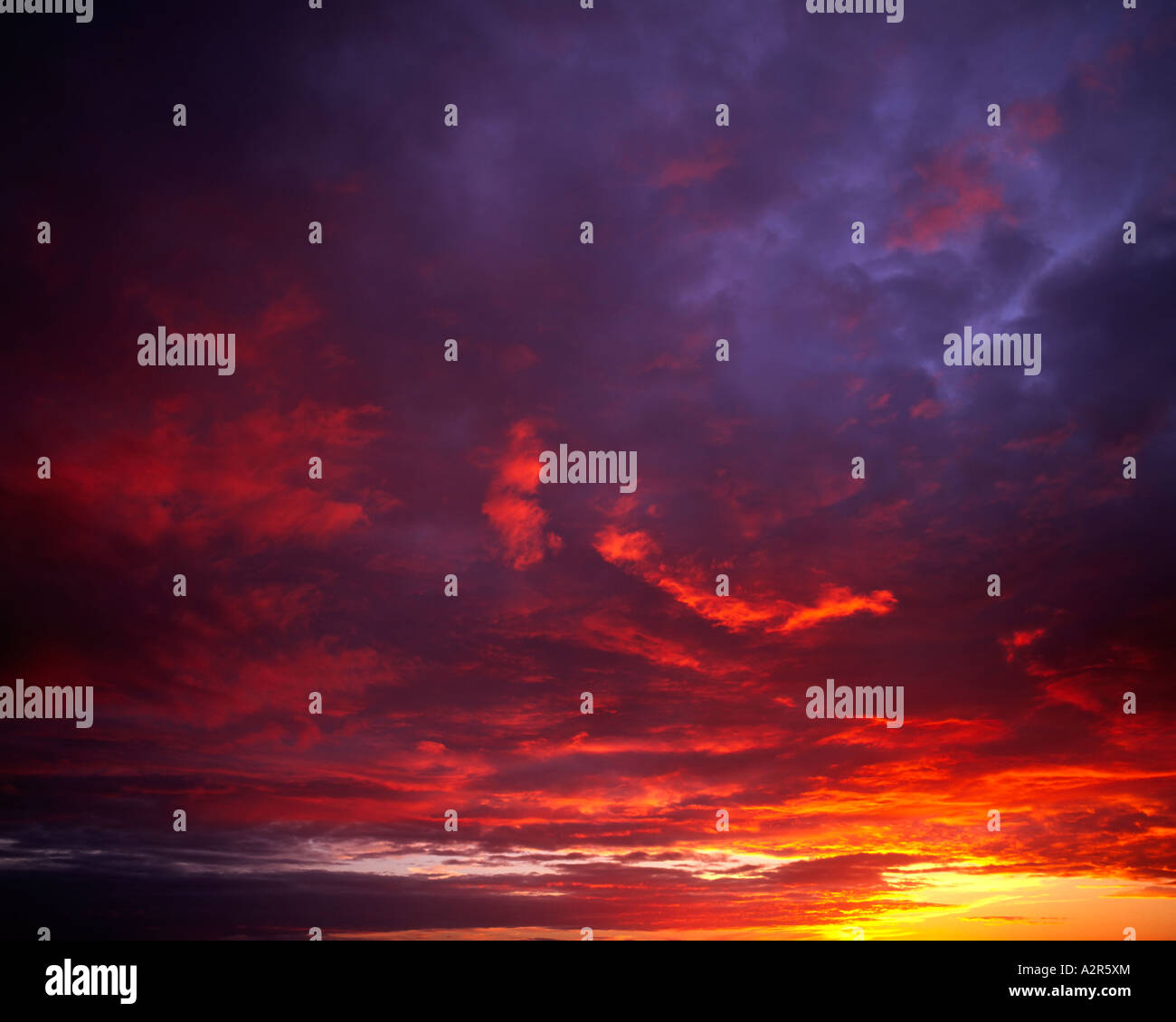 Purple sunset red flame sky hi-res stock photography and images - Alamy