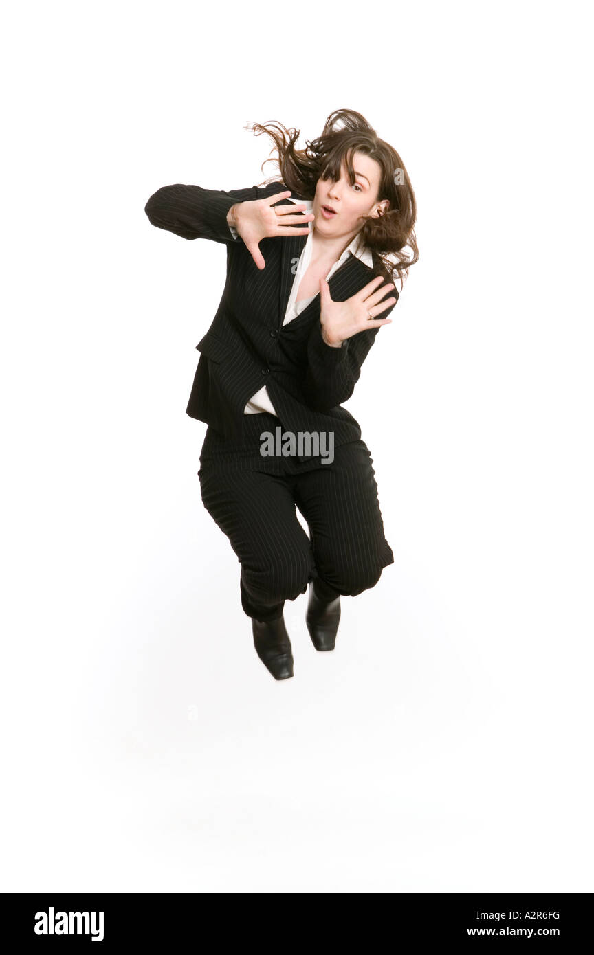 Happy Business Woman Jumping