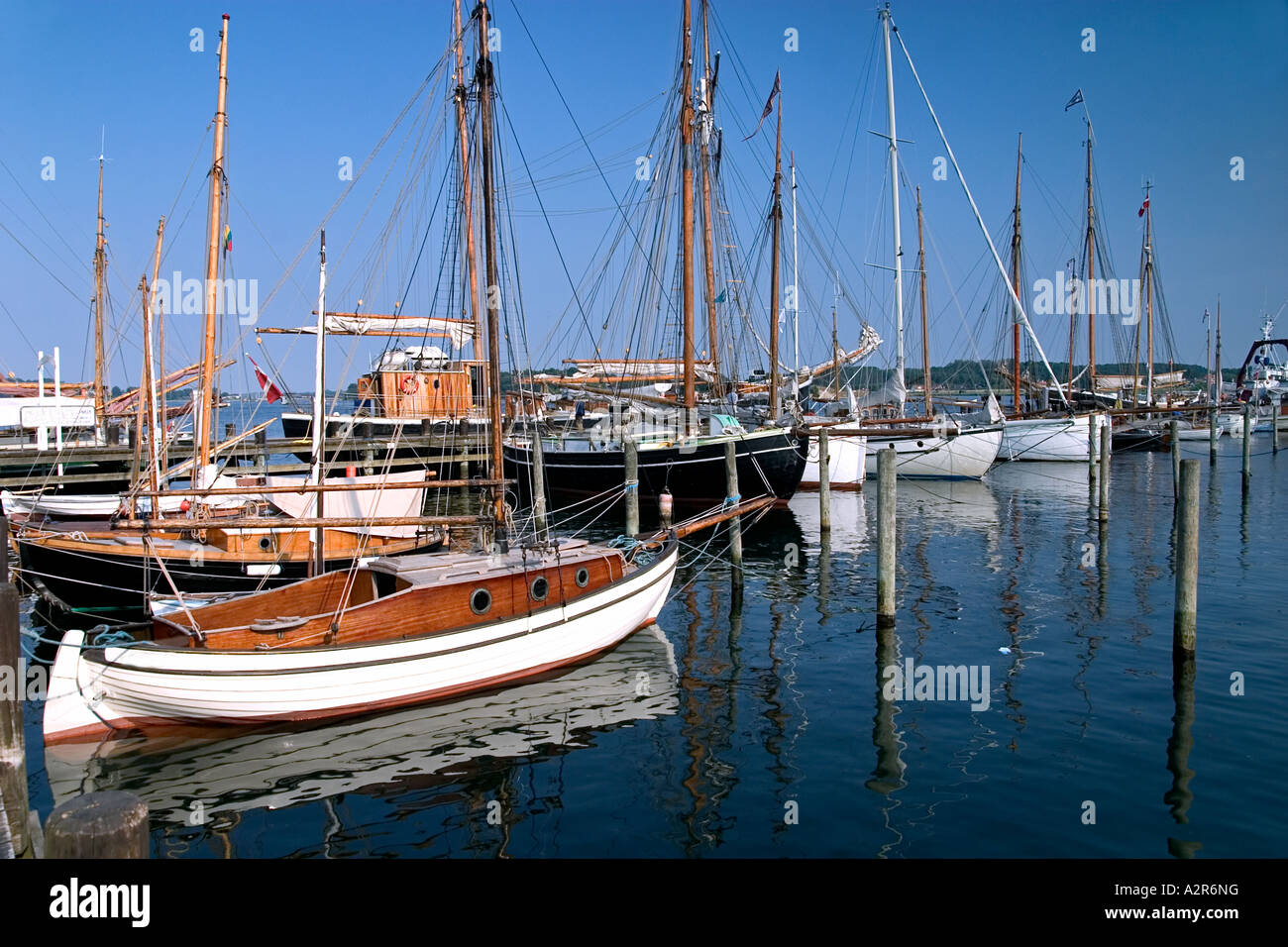 Old Sailing Ships in harbour Svendborg fyn Funen Denmark Stock Photo ...