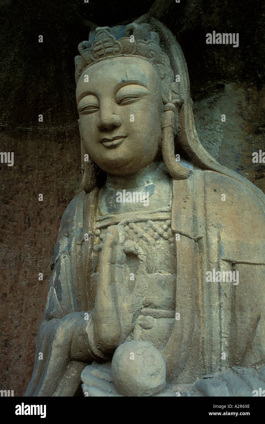Rock carvings Baoding Dazu Sichuan Province China Stock Photo - Alamy