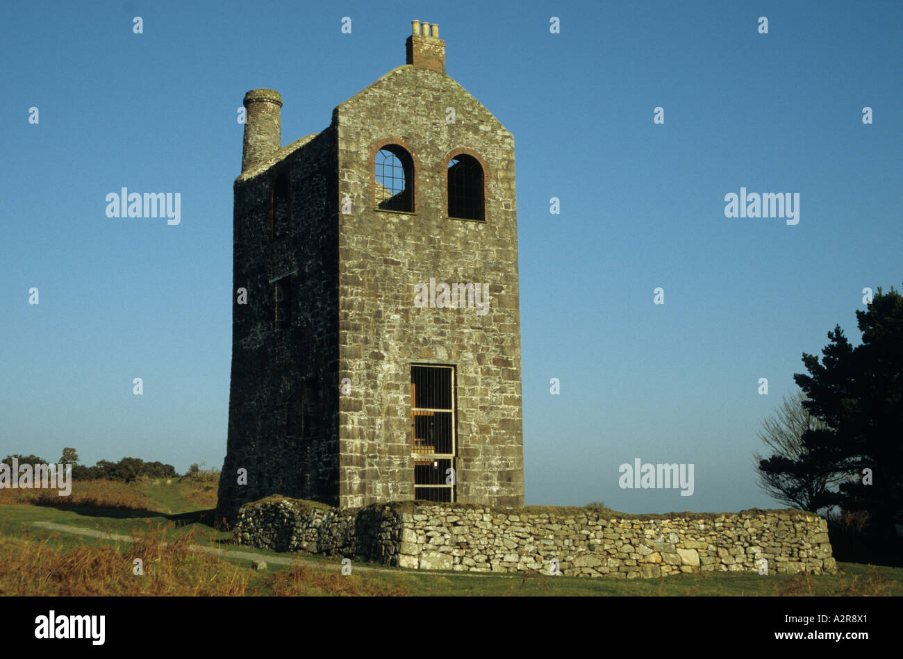 Old mine engine house converted into museum on Bodmin Moor Cornwall UK ...