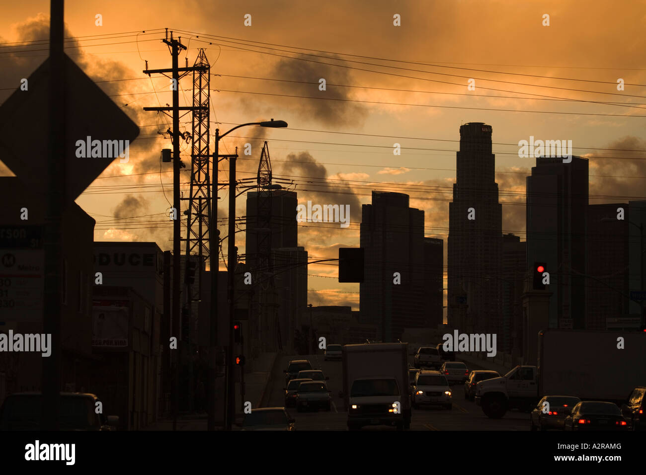 View from the east side of downtown Los Angeles California United ...