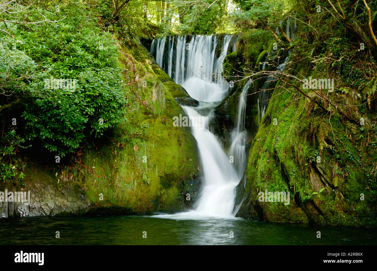 Waterfall on the River Einion at Furnace Ceredigion West Wales UK Stock ...