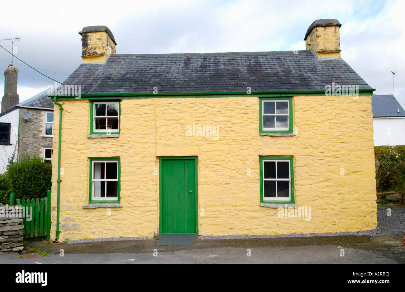 Small detached yellow cottage in the Welsh speaking village of ...