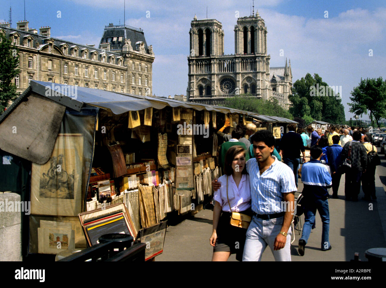 second hand bookstall book books Notre Dame Cathedral Religion Paris ...