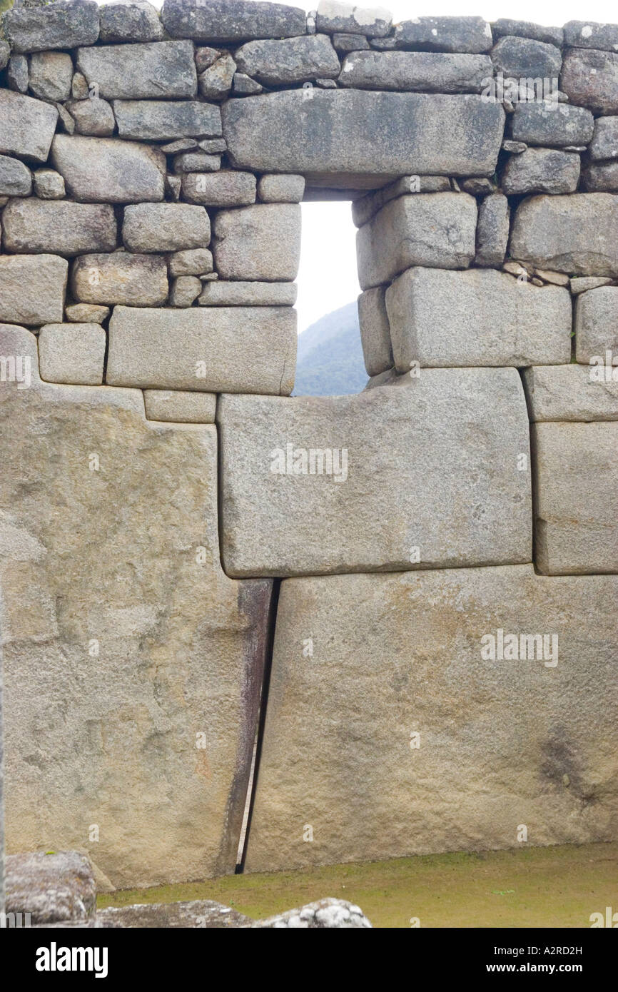 Window and stone work details at Machu Picchu Peru Stock Photo - Alamy