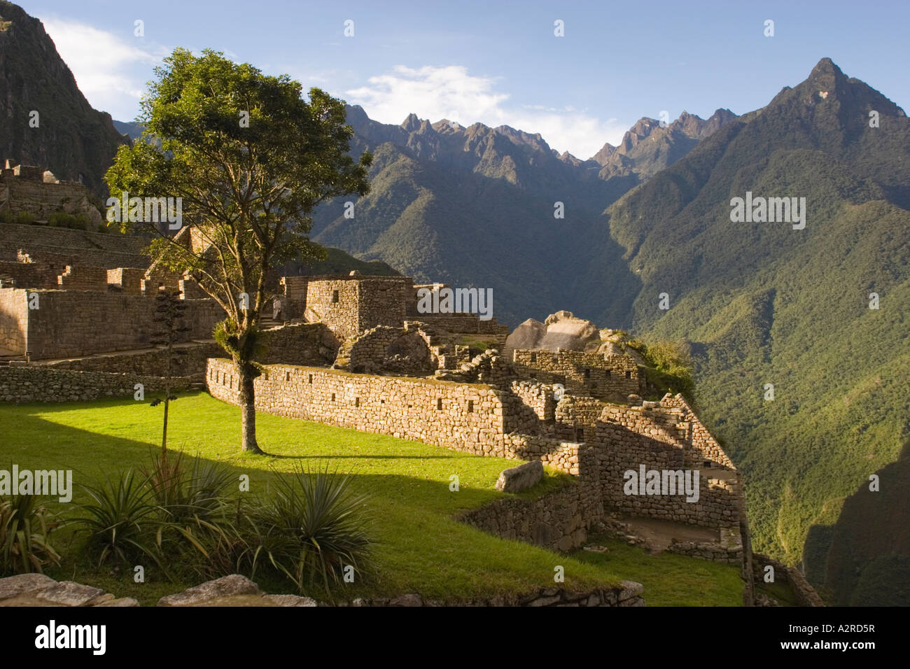 View of Machu Picchu including surrounding mountains Peru Stock Photo ...
