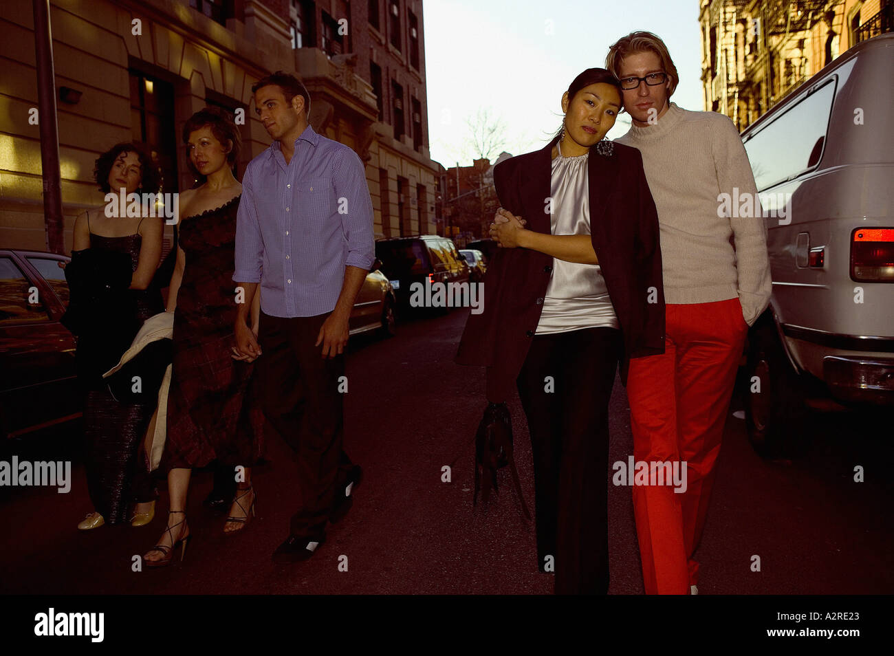 Young couples going out Stock Photo - Alamy