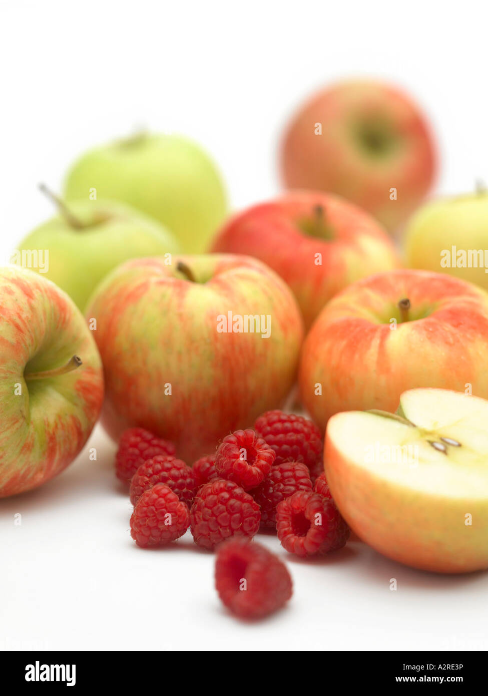 apples and raspberries Stock Photo - Alamy