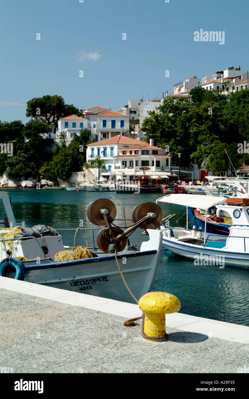 Skiathos harbour Skiathos town Greece Stock Photo - Alamy