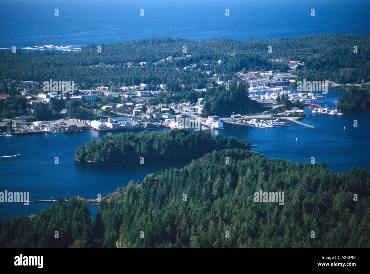 Aerial View of the Village of Ucluelet on the West Coast of Vancouver ...