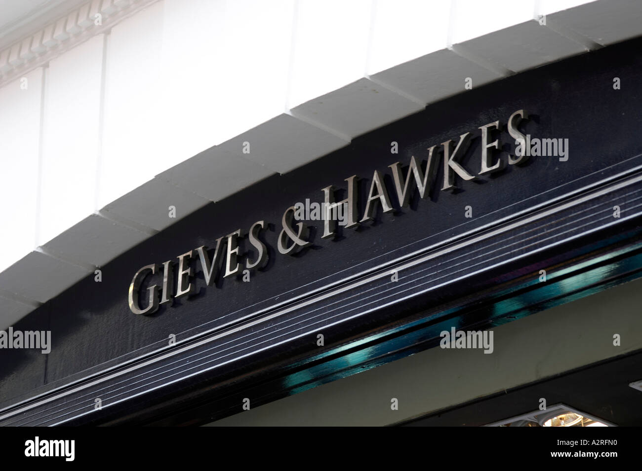 Gieves Hawkes Tailors logo sign Savile Row Mayfair London W1 Stock ...
