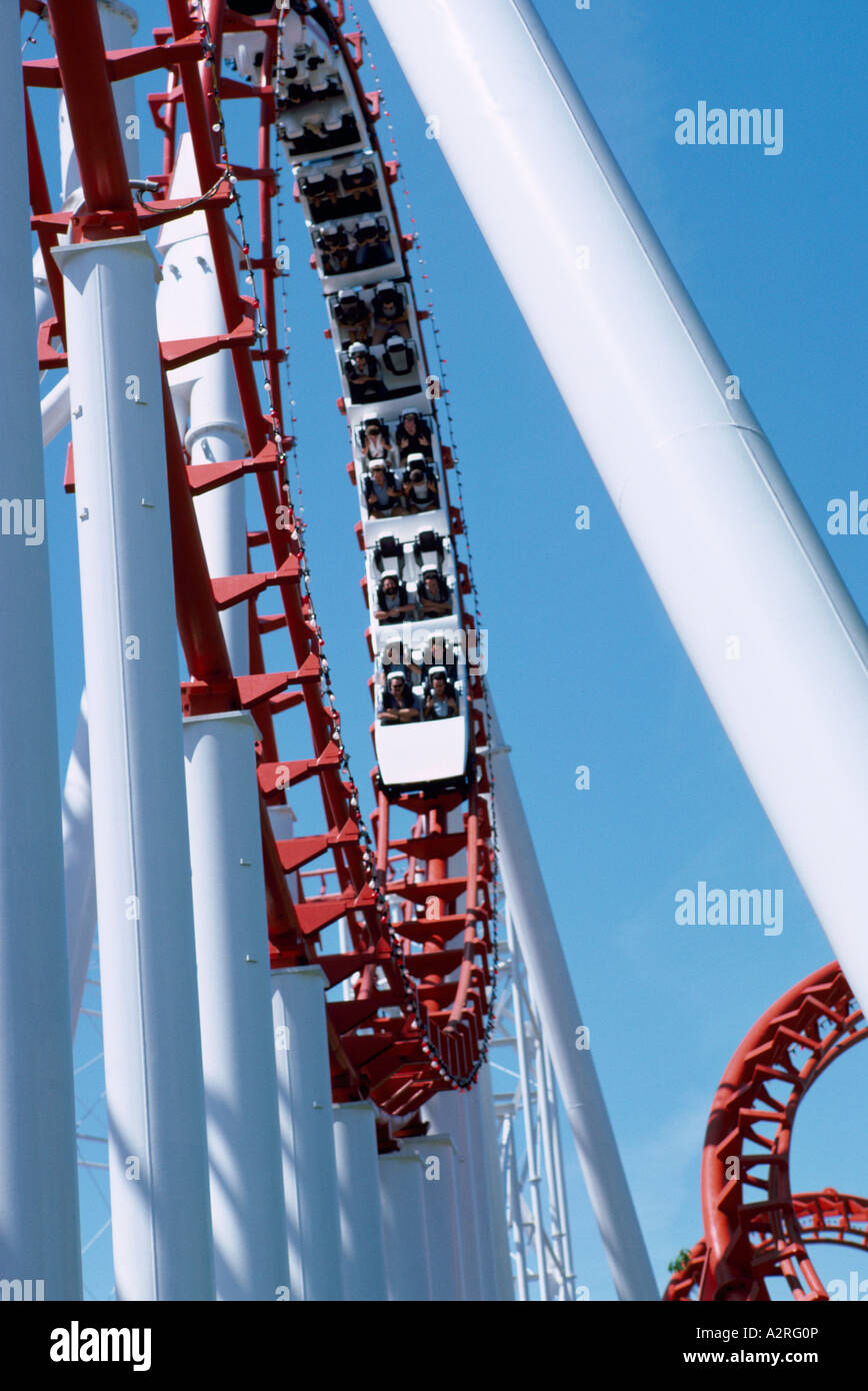 Roller coaster loop closeup hi-res stock photography and images - Alamy