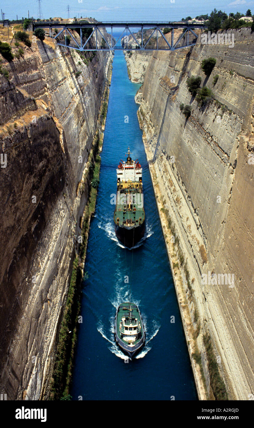 Boats in corinth canal hi-res stock photography and images - Alamy