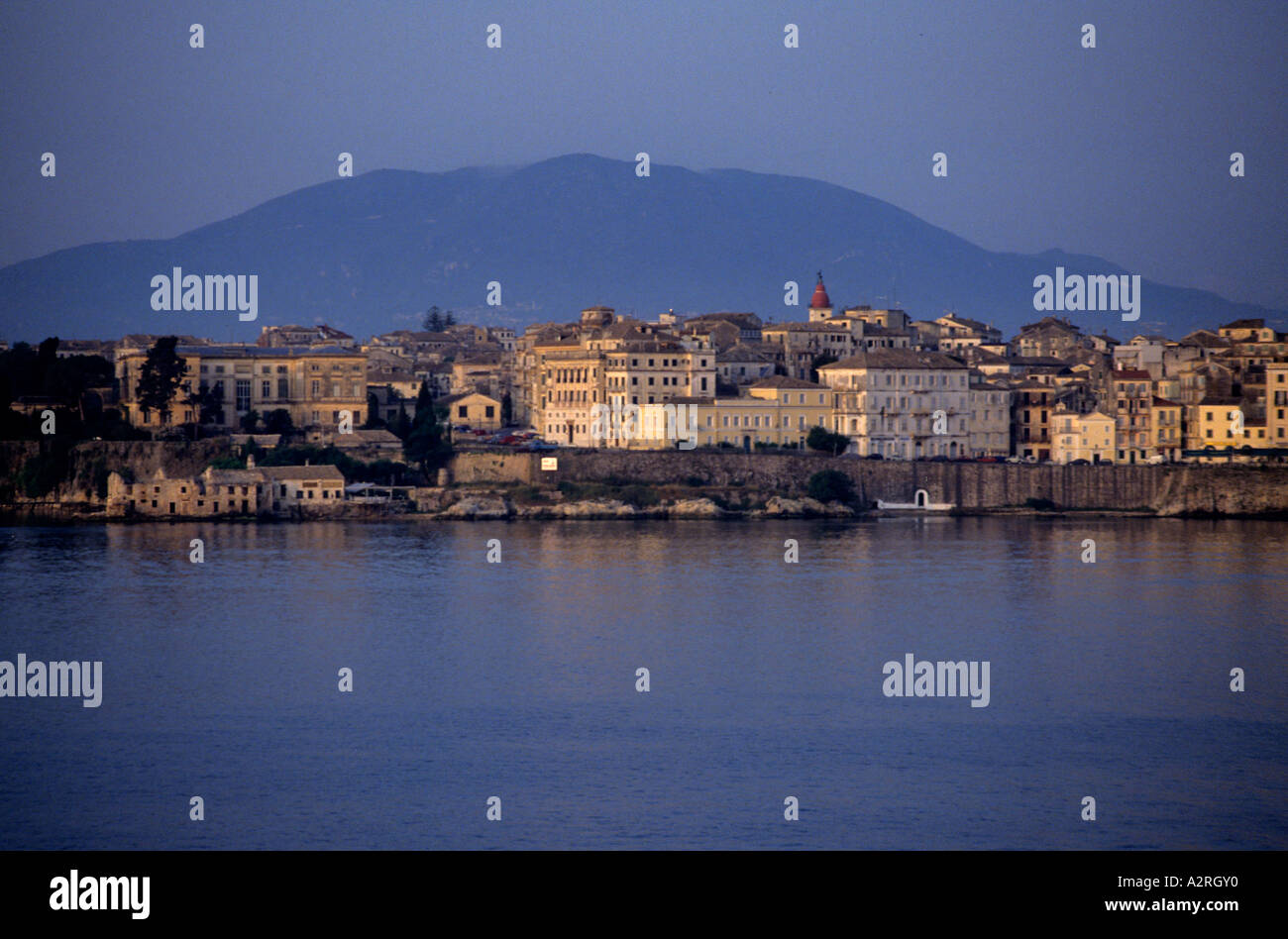 Corfu greece Greek port town City Stock Photo - Alamy