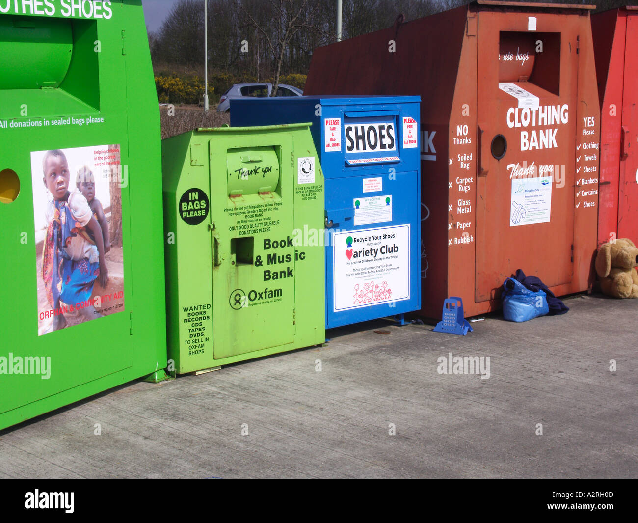 Recycling point for a range of items and products Stock Photo - Alamy