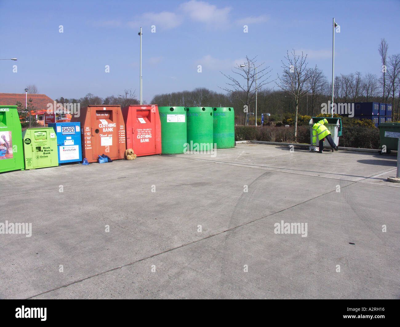Recycling point for a range of items and products Stock Photo - Alamy