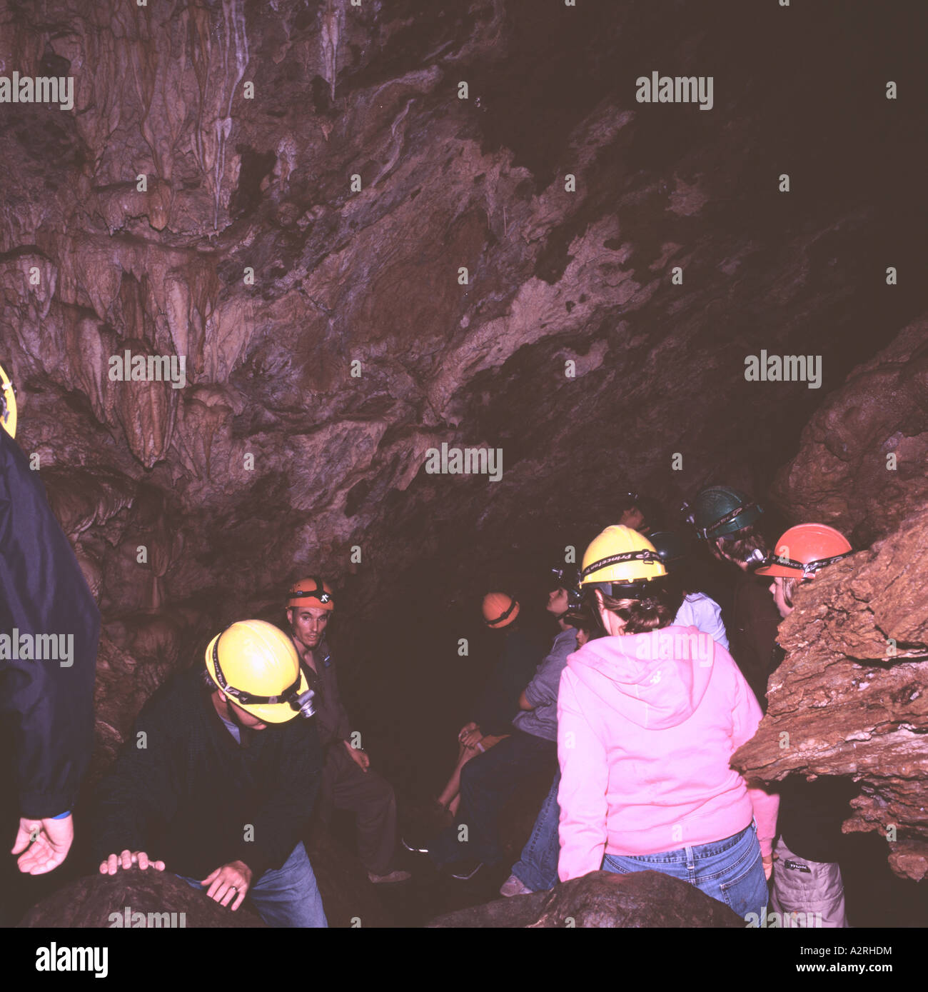 Tourist Spelunkers explore Riverbend Cave at Horne Lake Caves ...