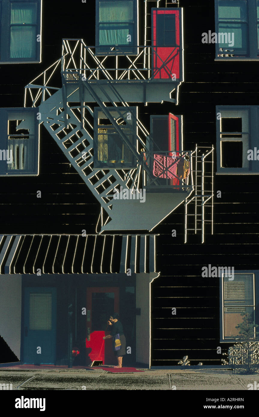 Experimental Photography Image of a Fire Escape on an Apartment ...