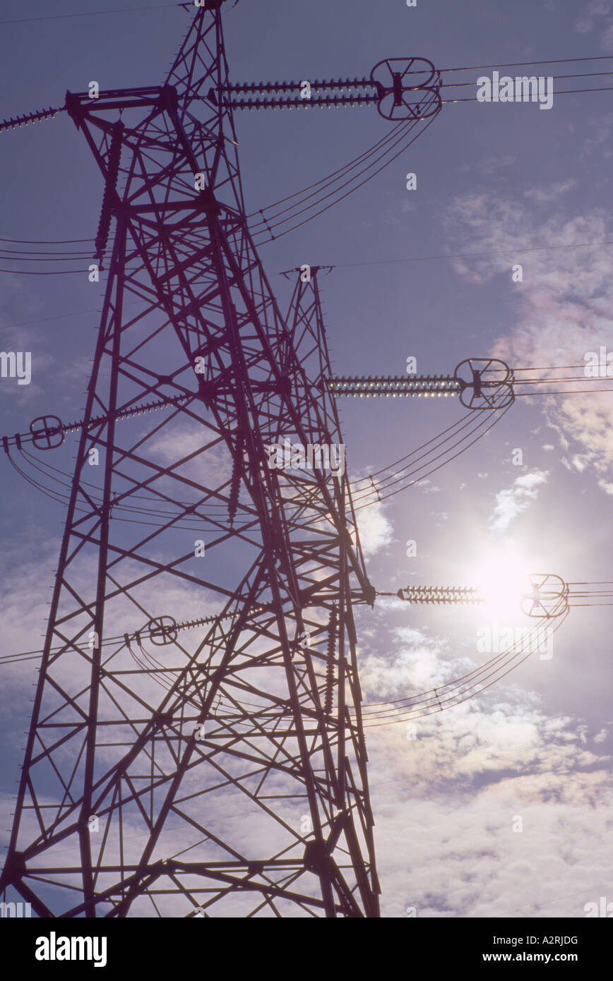 Hydro Electric Power Lines at the WAC Bennett Dam on the Peace River in ...