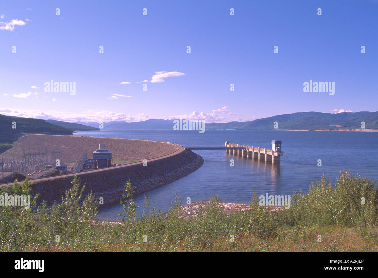 The "WAC Bennett Dam" on the Peace River has created Williston Lake ...