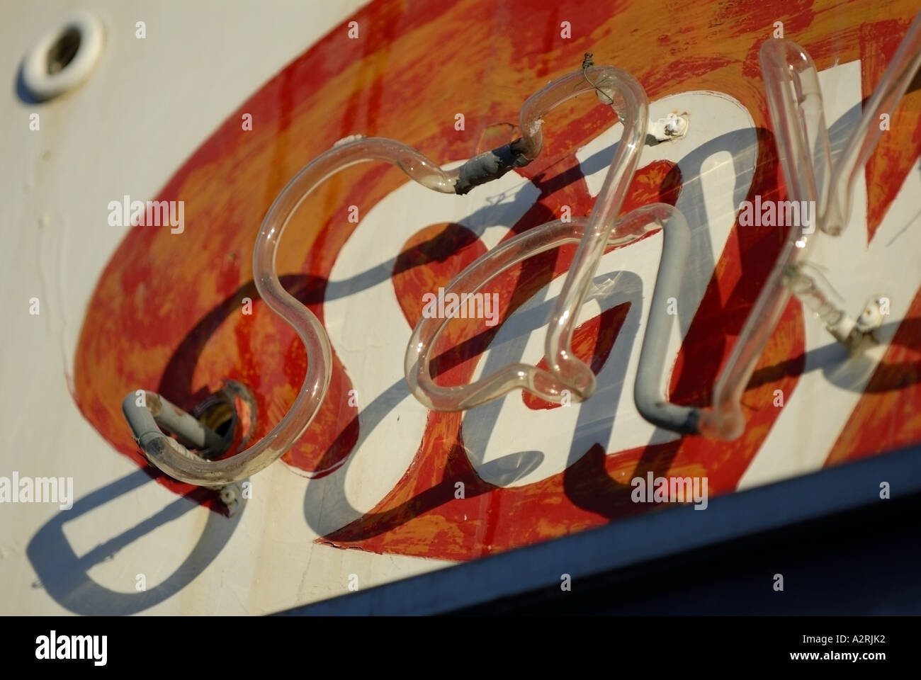 Neon Sign In Daylight Stock Photo - Alamy