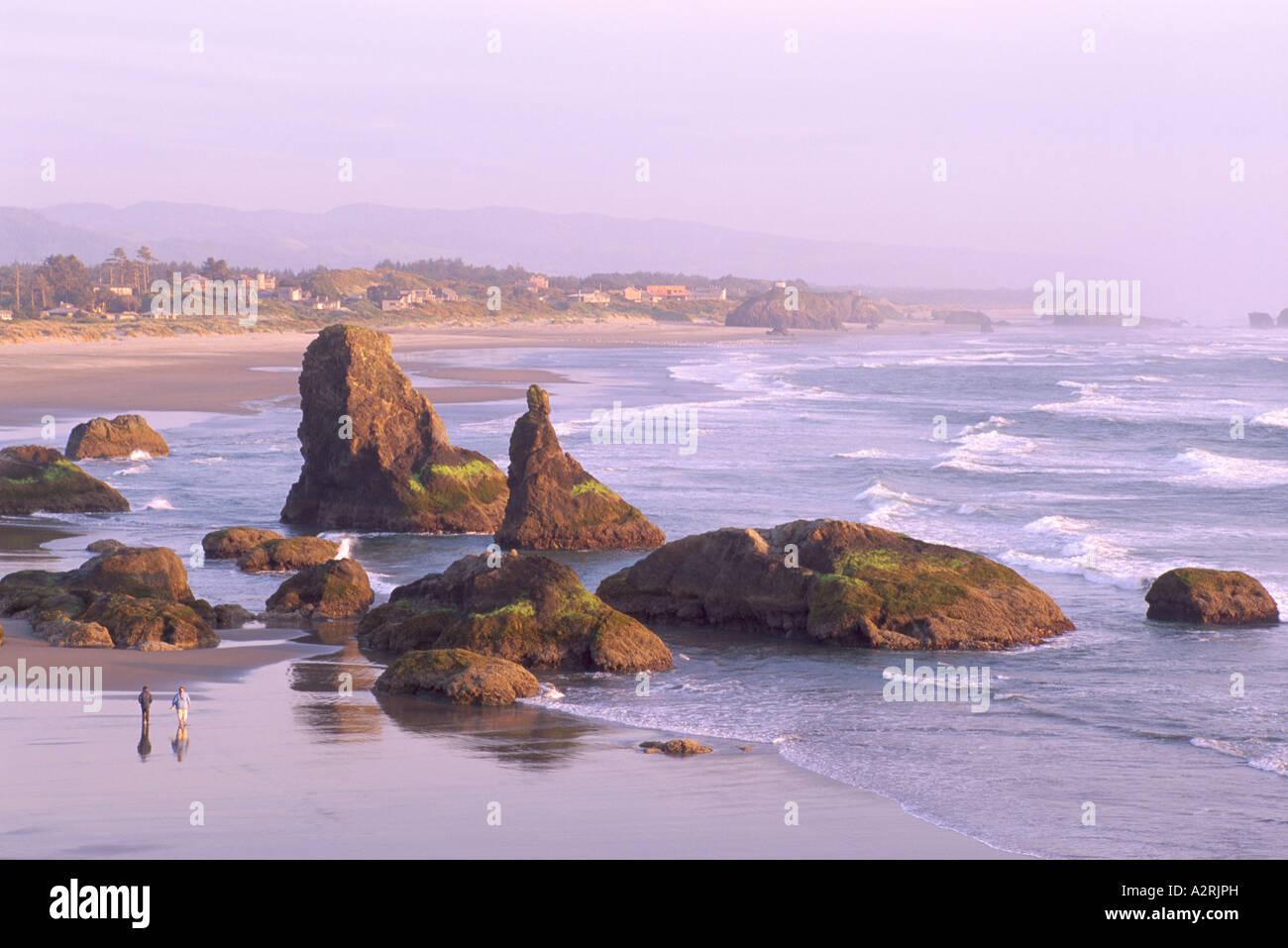 Sea Stack along Oregon Coast Beach near Bandon, Oregon, USA - Pacific ...