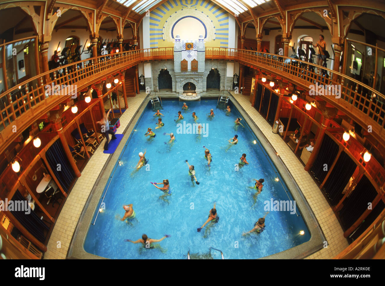 Water aerobics class in pool at Sturebadet spa in Stockholm Stock Photo ...