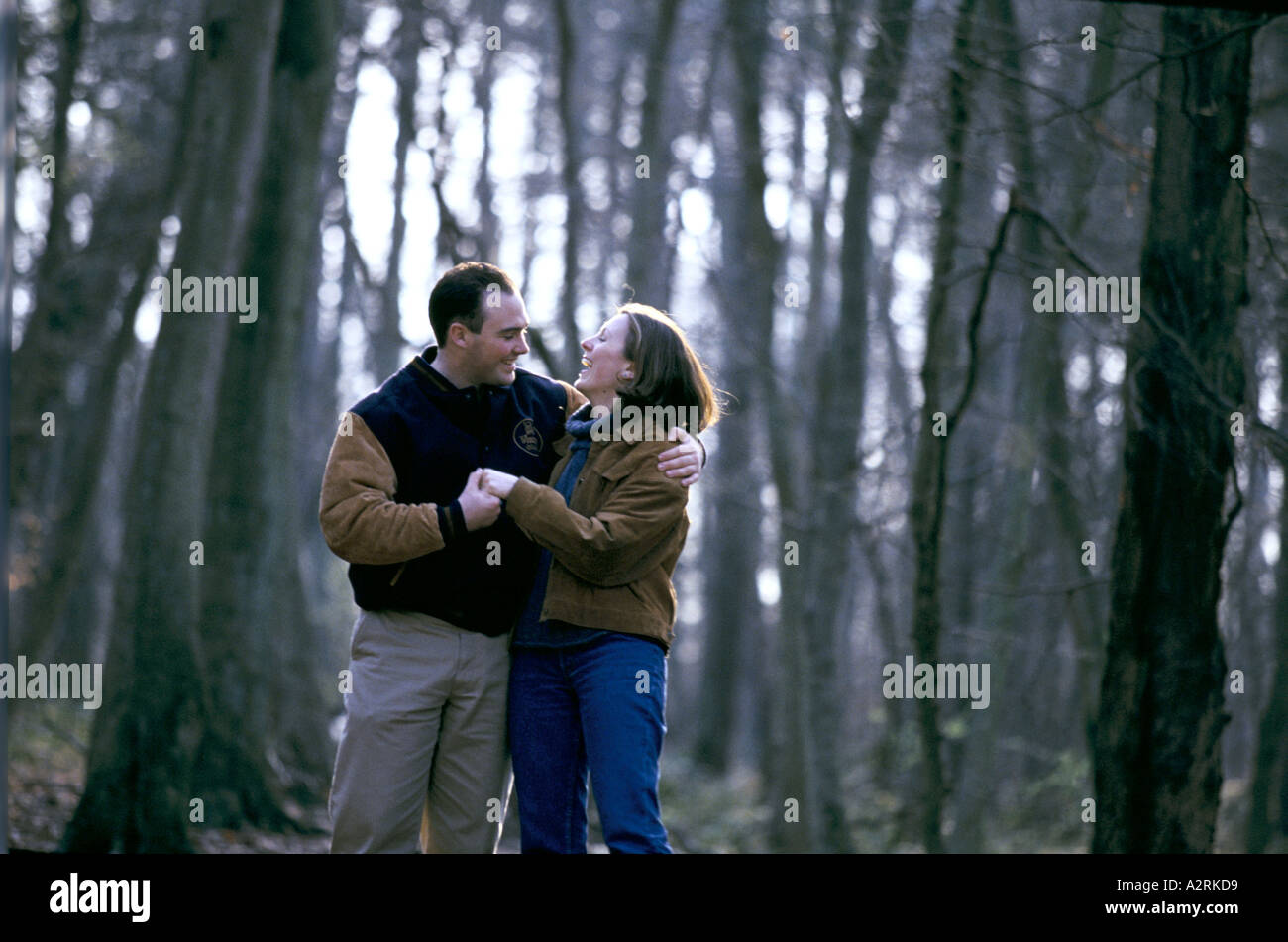 jennifer parker christopher dyer walking in woods on day of their ...