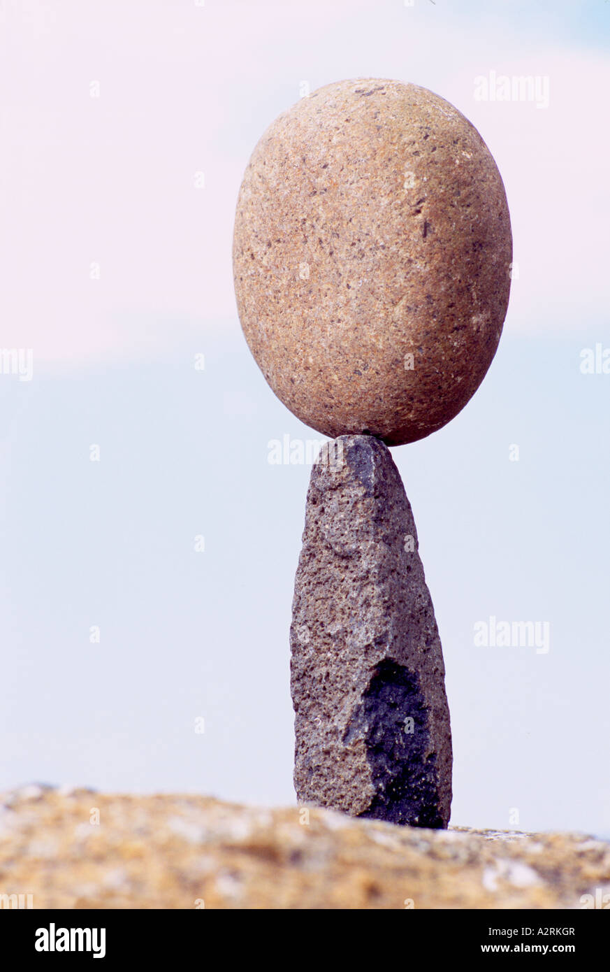 Two balancing boulders in hi-res stock photography and images - Alamy