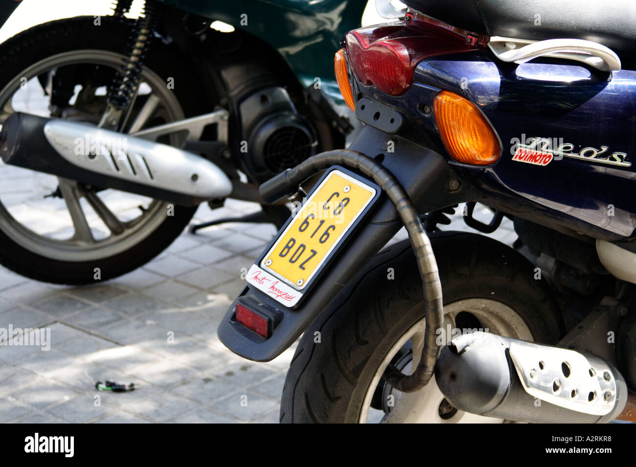 Mopeds, scooters in Barcelona, Spain Stock Photo - Alamy