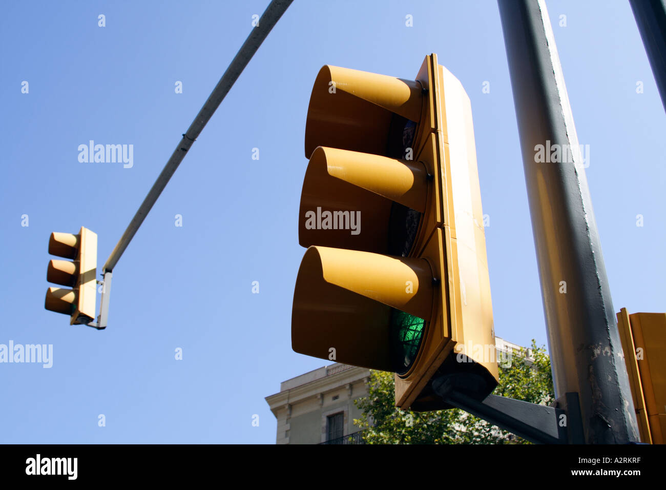 Traffic lights in Barcelona, Spain Stock Photo - Alamy