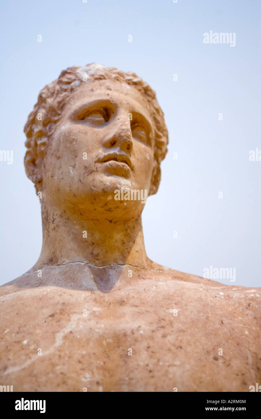 Marble statue of Aghias son of Akonios an athlete of the pankration a ...