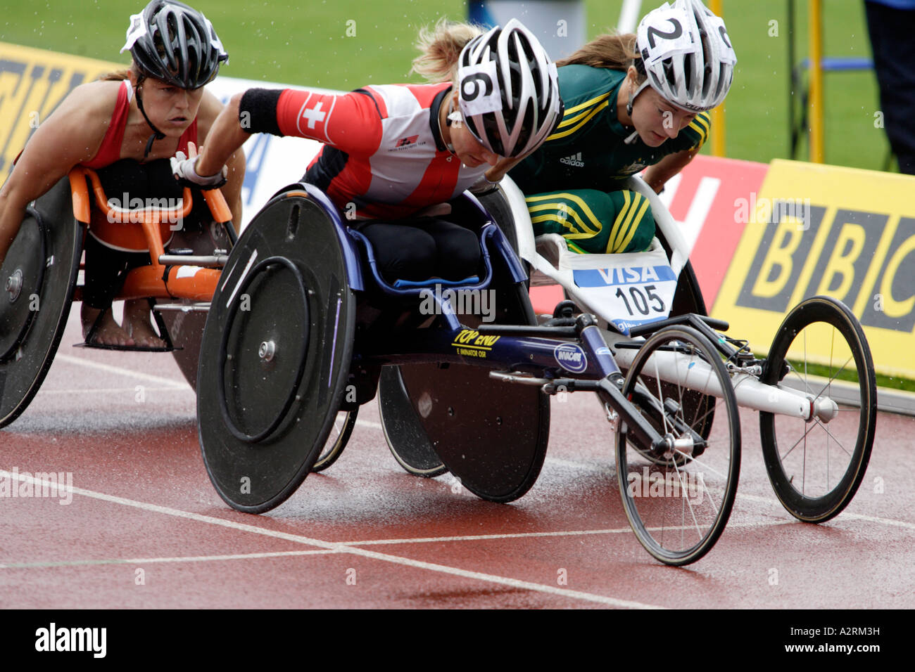 Edith Hunkeler of Switzerland and Eliza Stankovic of Australia compete ...