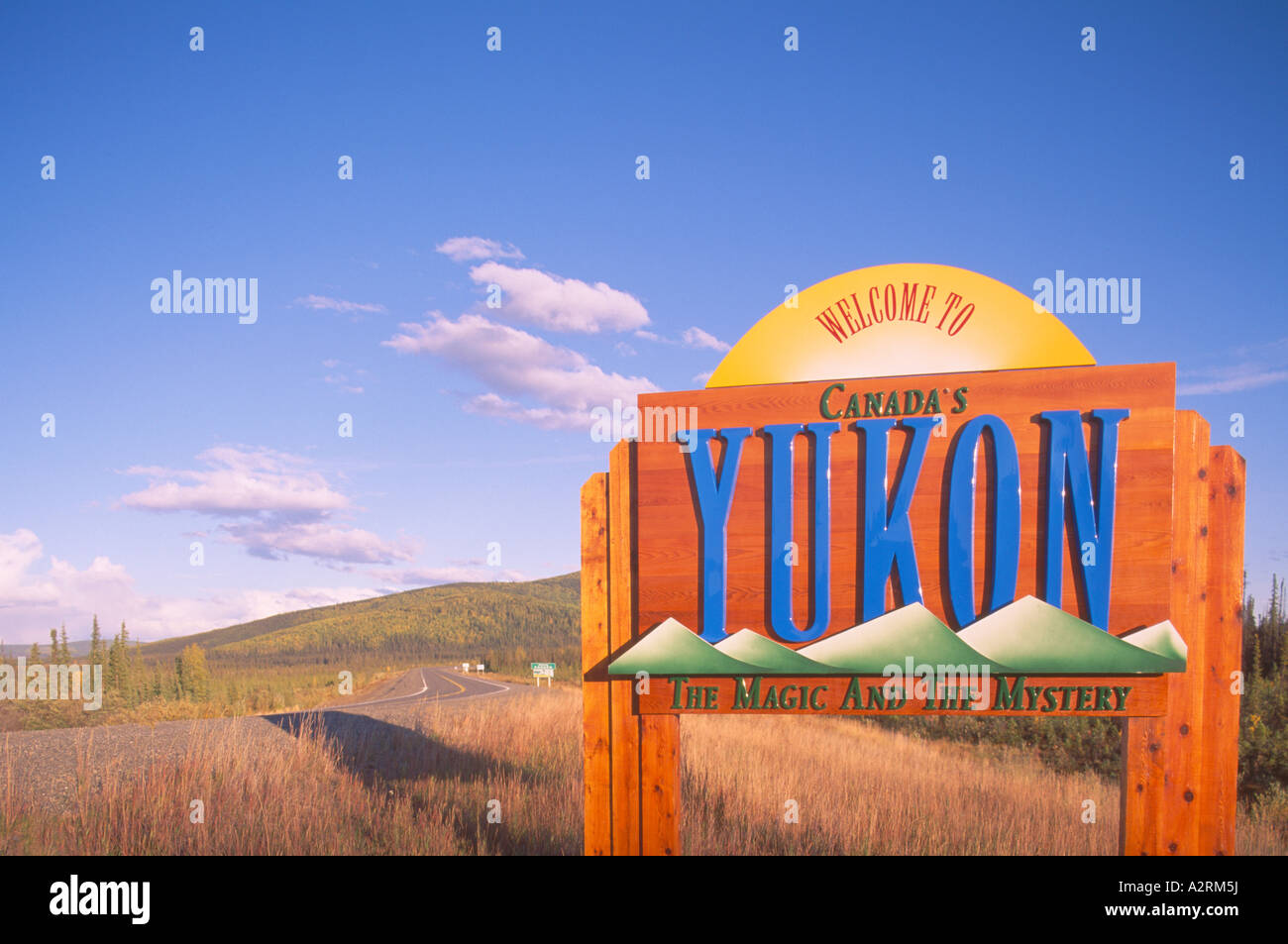 Yukon Territory, Canada - Welcome Sign to Klondike Stock Photo - Alamy