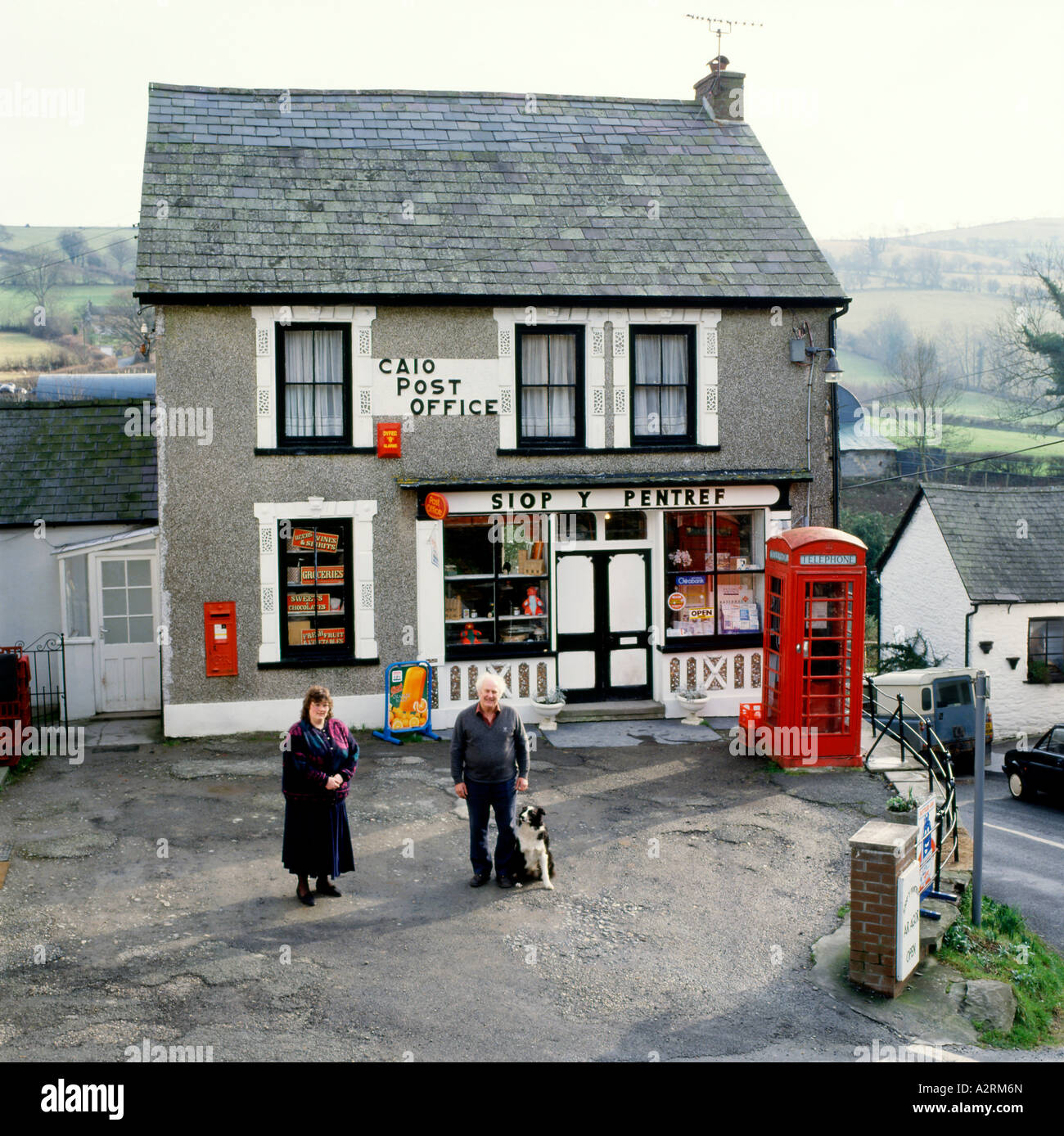 Welsh village postbox hi-res stock photography and images - Alamy