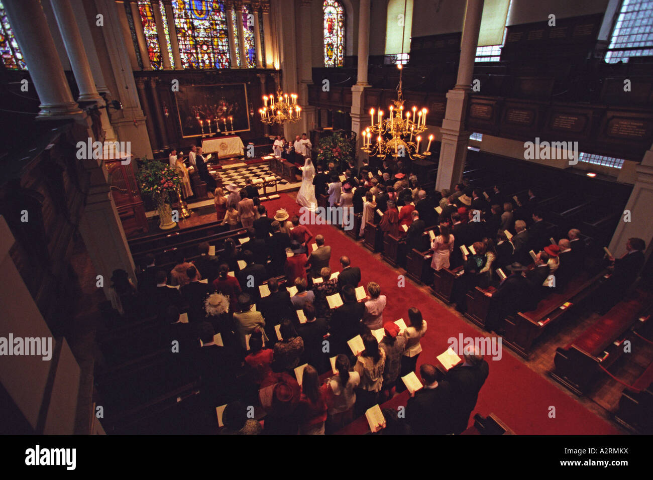 Bride and Groom during their wedding service at St George's Church ...