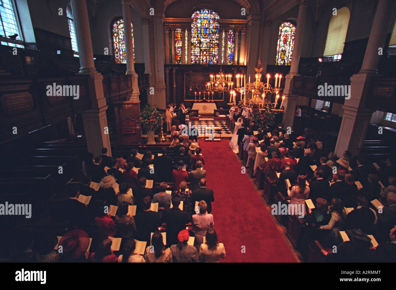 Bride and Groom during their wedding service at St George's Church ...