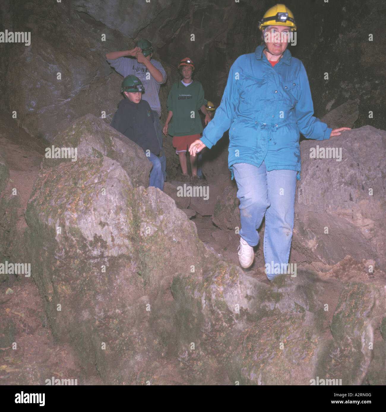 Woman caving spelunking cave hi-res stock photography and images - Alamy