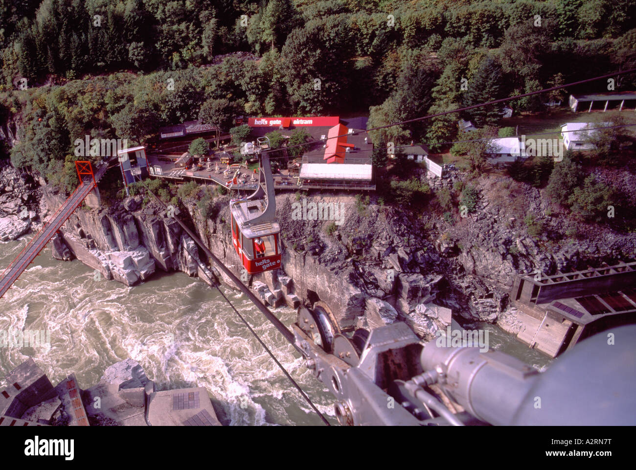 Hell's Gate Airtram over the Fraser River in the Fraser Canyon British ...