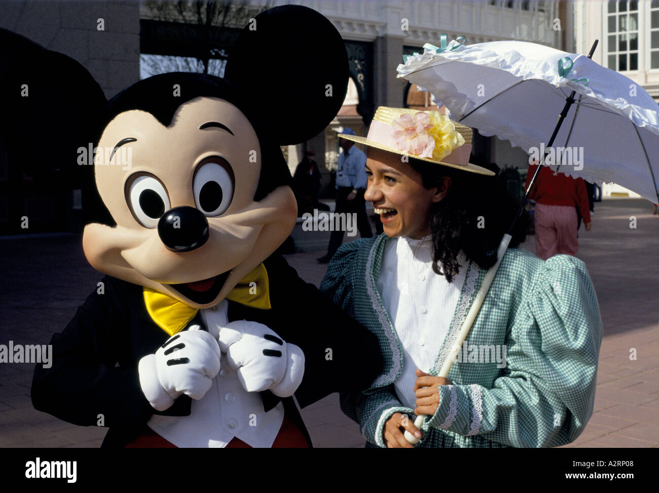 mickey mouse laughing girl at eurodisney in paris Stock Photo - Alamy