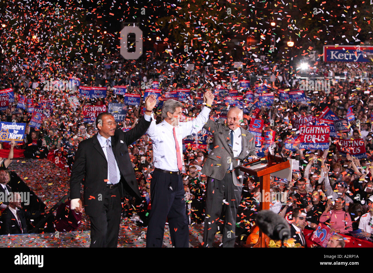 senator john kerry and senator john glenn right on a democrat campaign ...