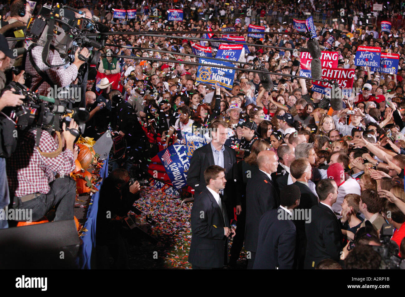 senator john kerry during a democrat election campaign rally at ohio ...