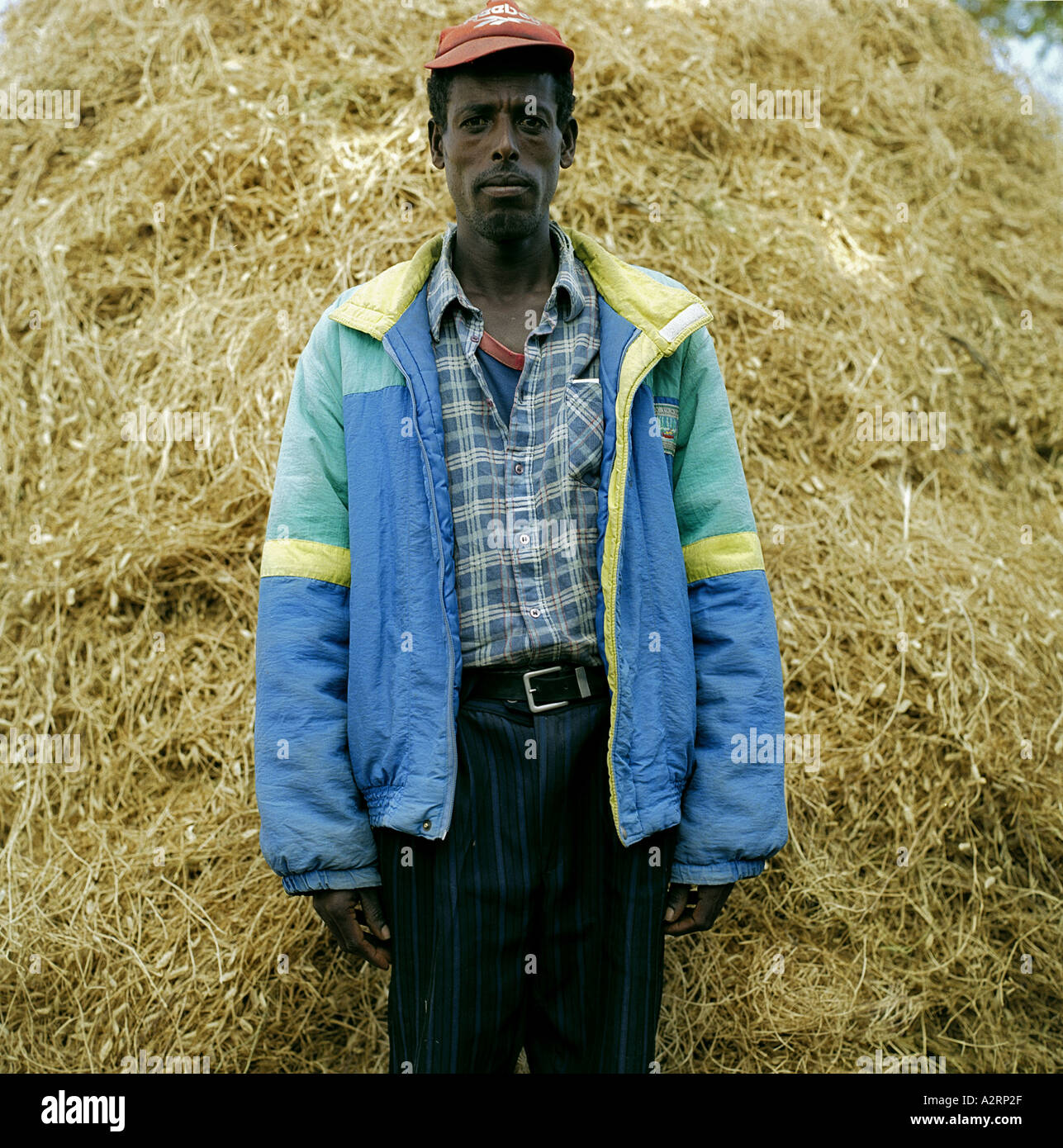 a farmer on a collective farm in mekane selam north wollo ethiopia ...