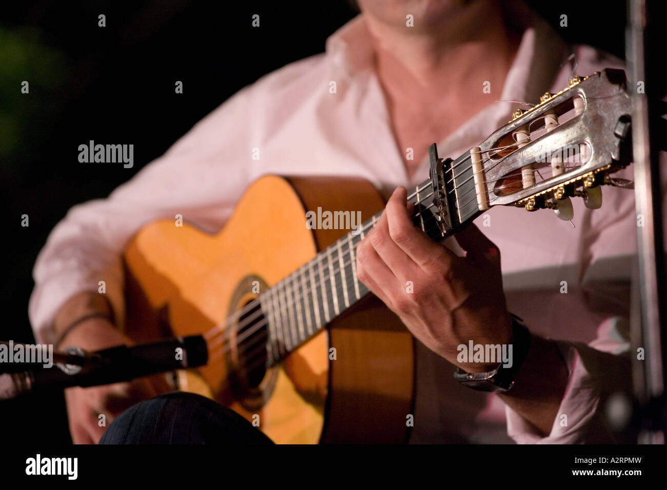 flamenco music acoustic guitar spanish guitarrist Stock Photo - Alamy